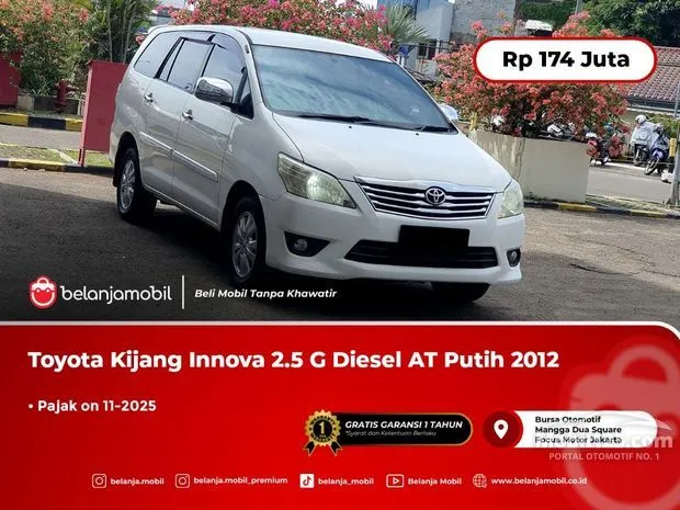 Jual Toyota Kijang Innova Diesel 2012 Bekas di Indonesia Harga Kredit ...
